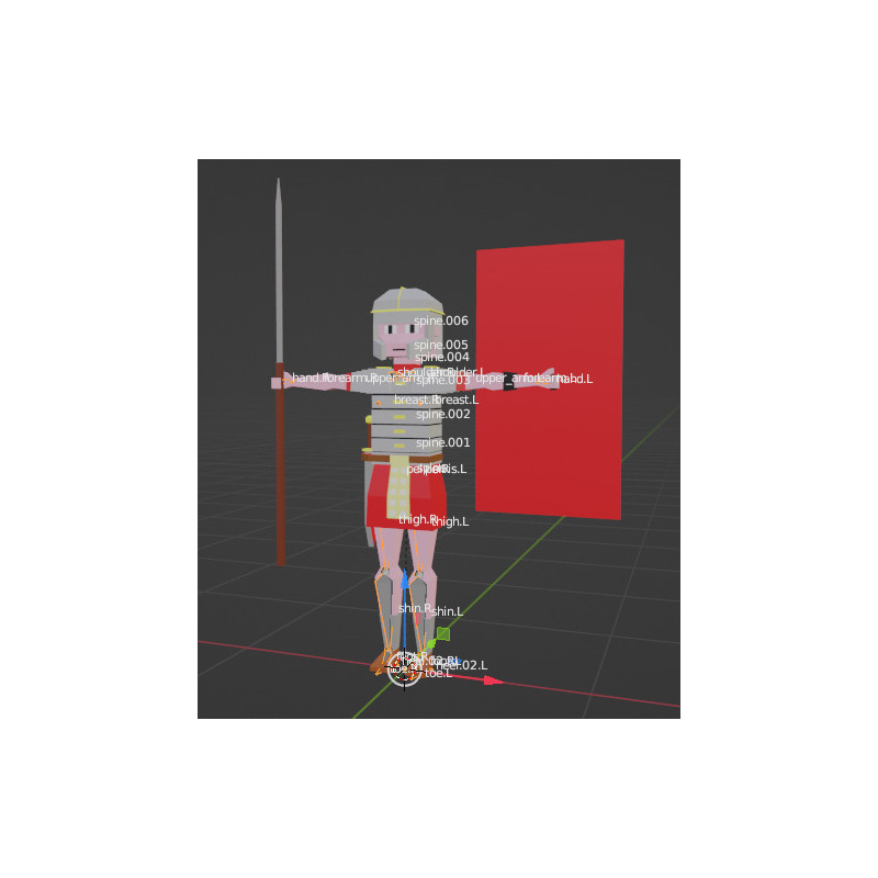 Low Poly Roman Legionnaire, complet avec textures et morphing facial