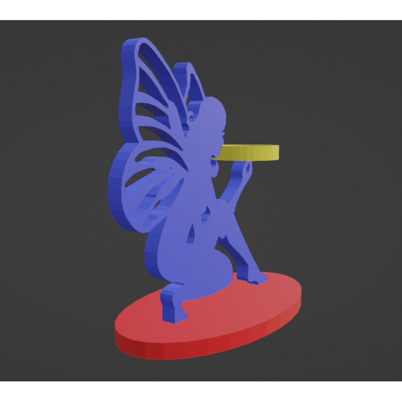 Candle holder with a fairy 3d model to print stl file