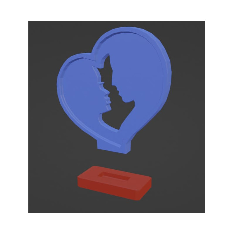 Modelo artístico de corazón en archivo 3d stl para imprimir