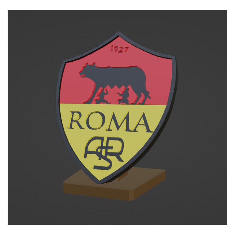 Stemma della AS Roma FC su pedana file stl da stampare